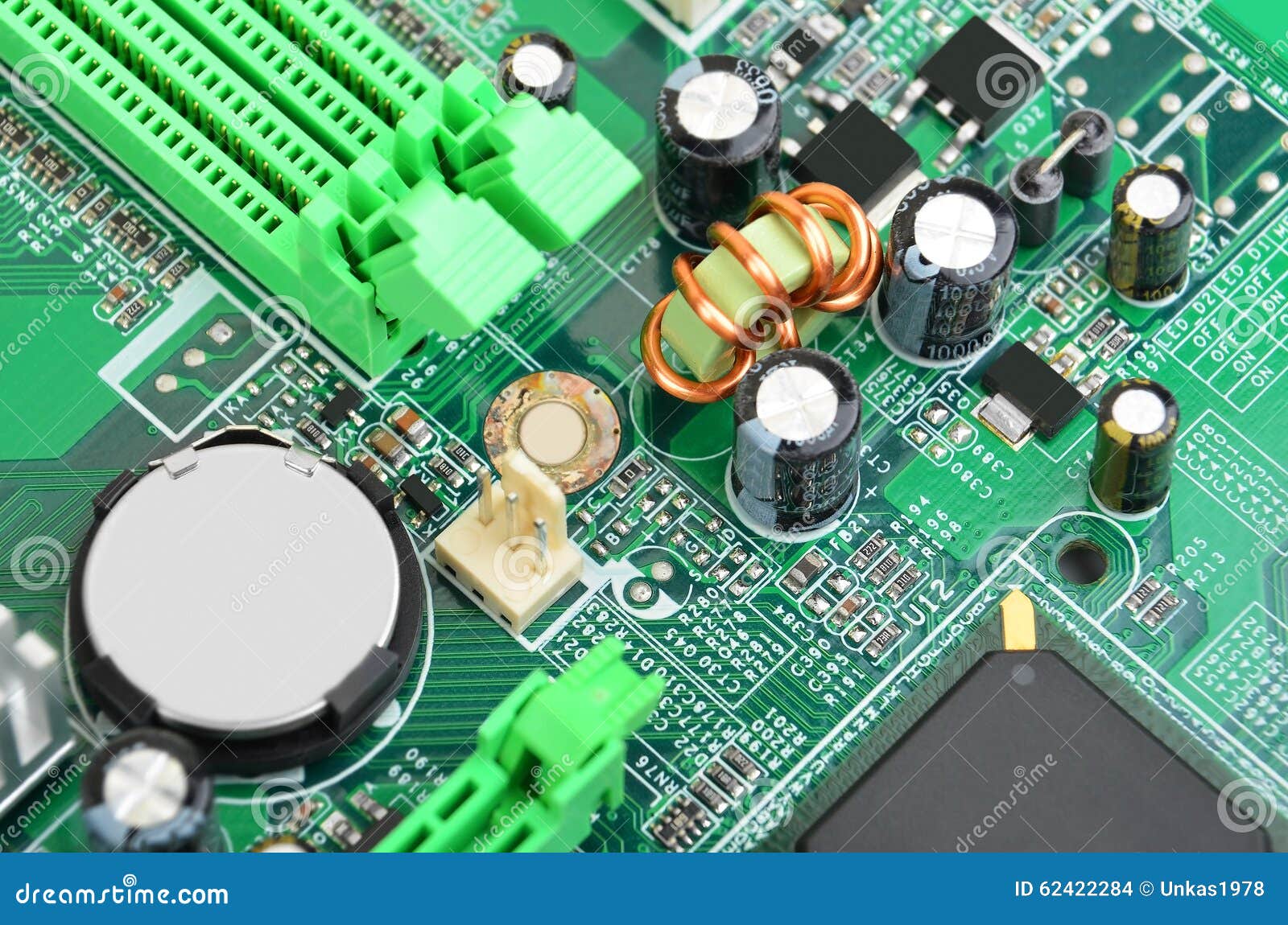 Green computer motherboard stock photo. Image of digital - 62422284