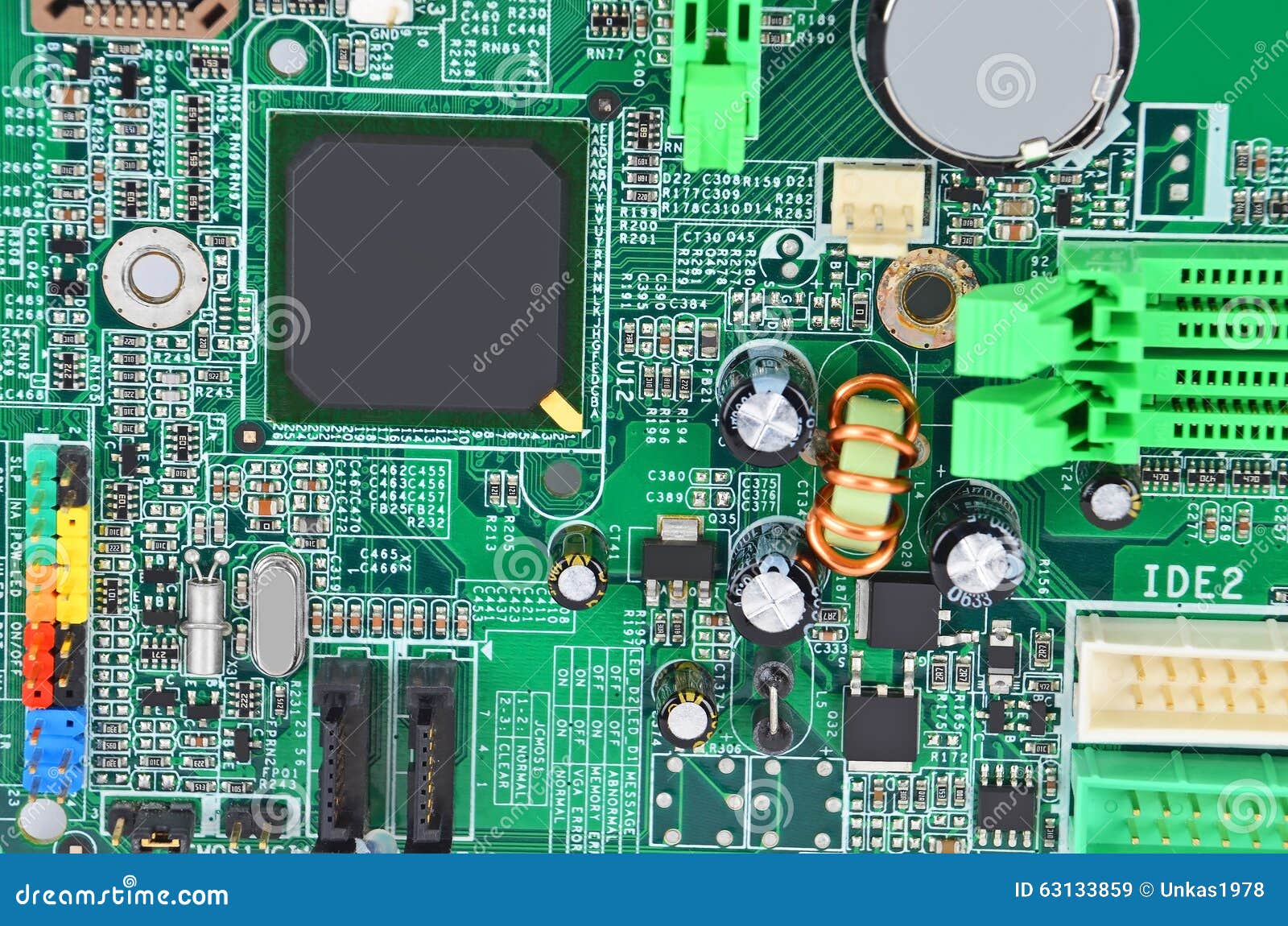 Green computer motherboard stock image. Image of engineering - 63133859