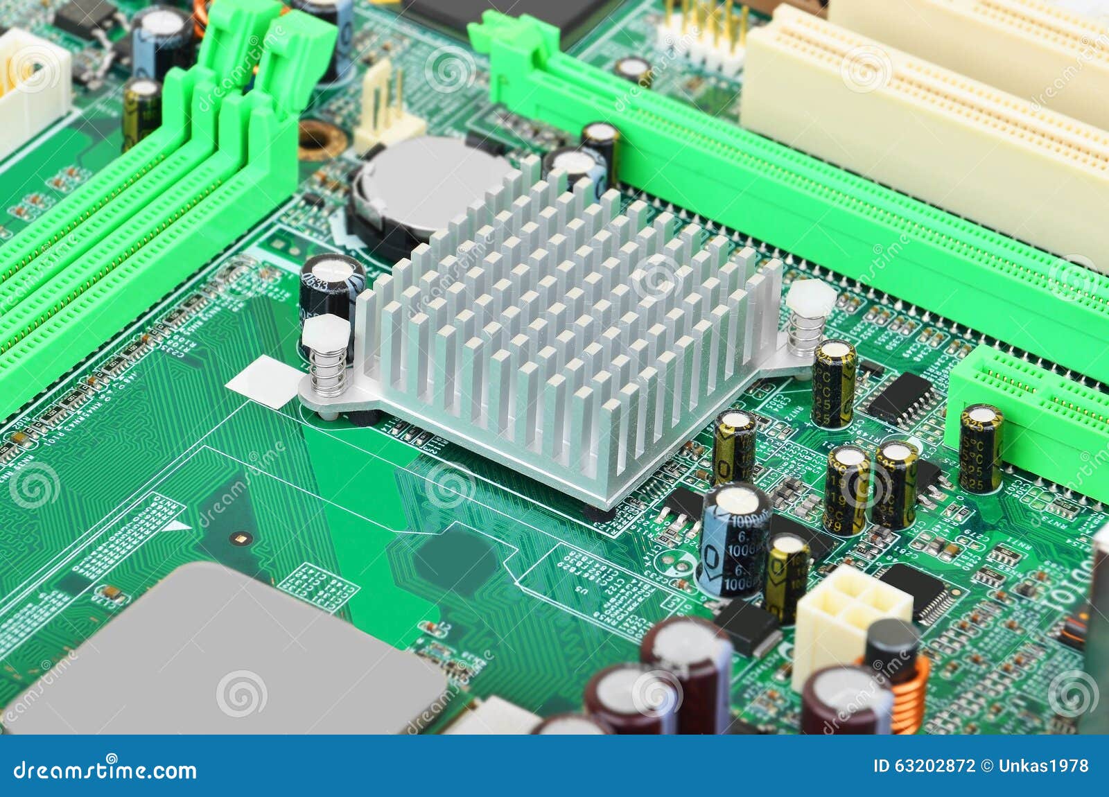 Green computer motherboard stock photo. Image of microcircuit - 63202872