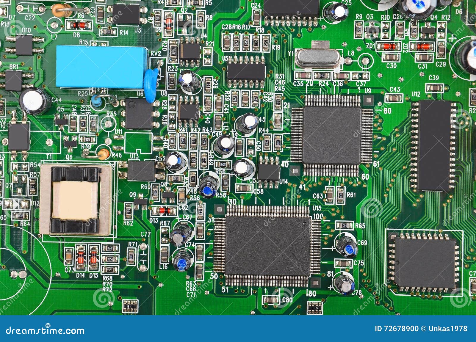 Green computer motherboard stock photo. Image of green - 72678900