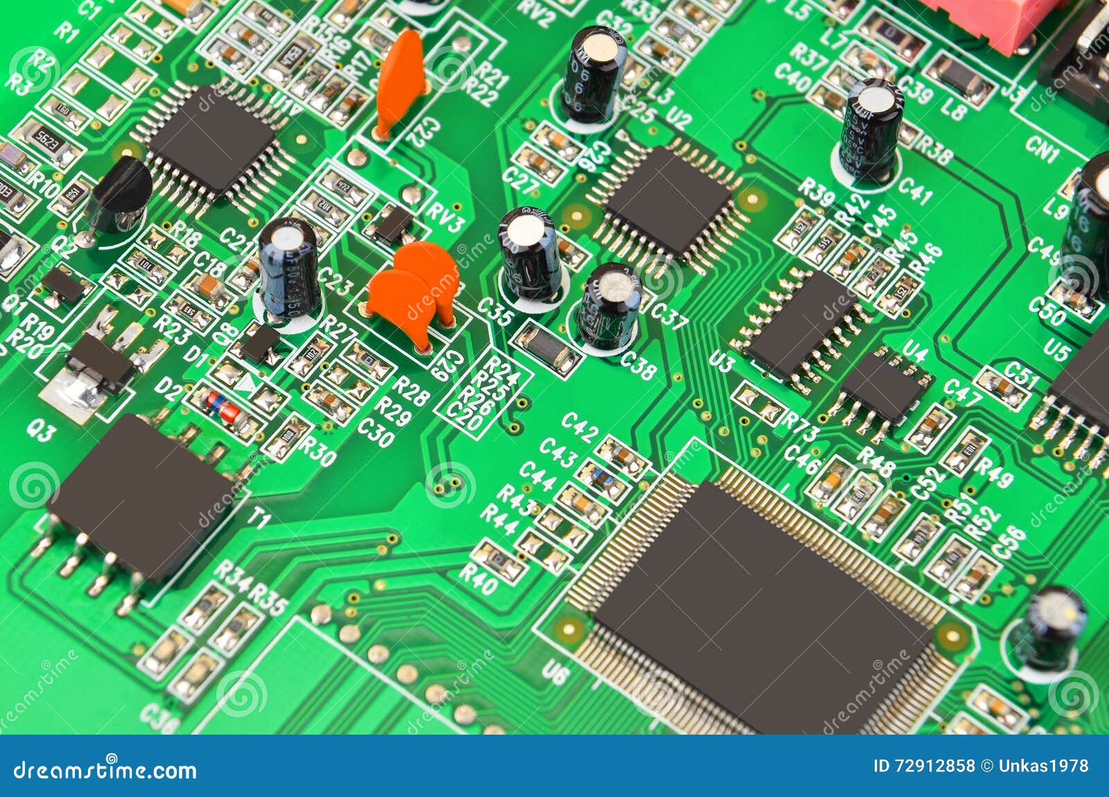 Green computer motherboard stock photo. Image of cmos - 72912858
