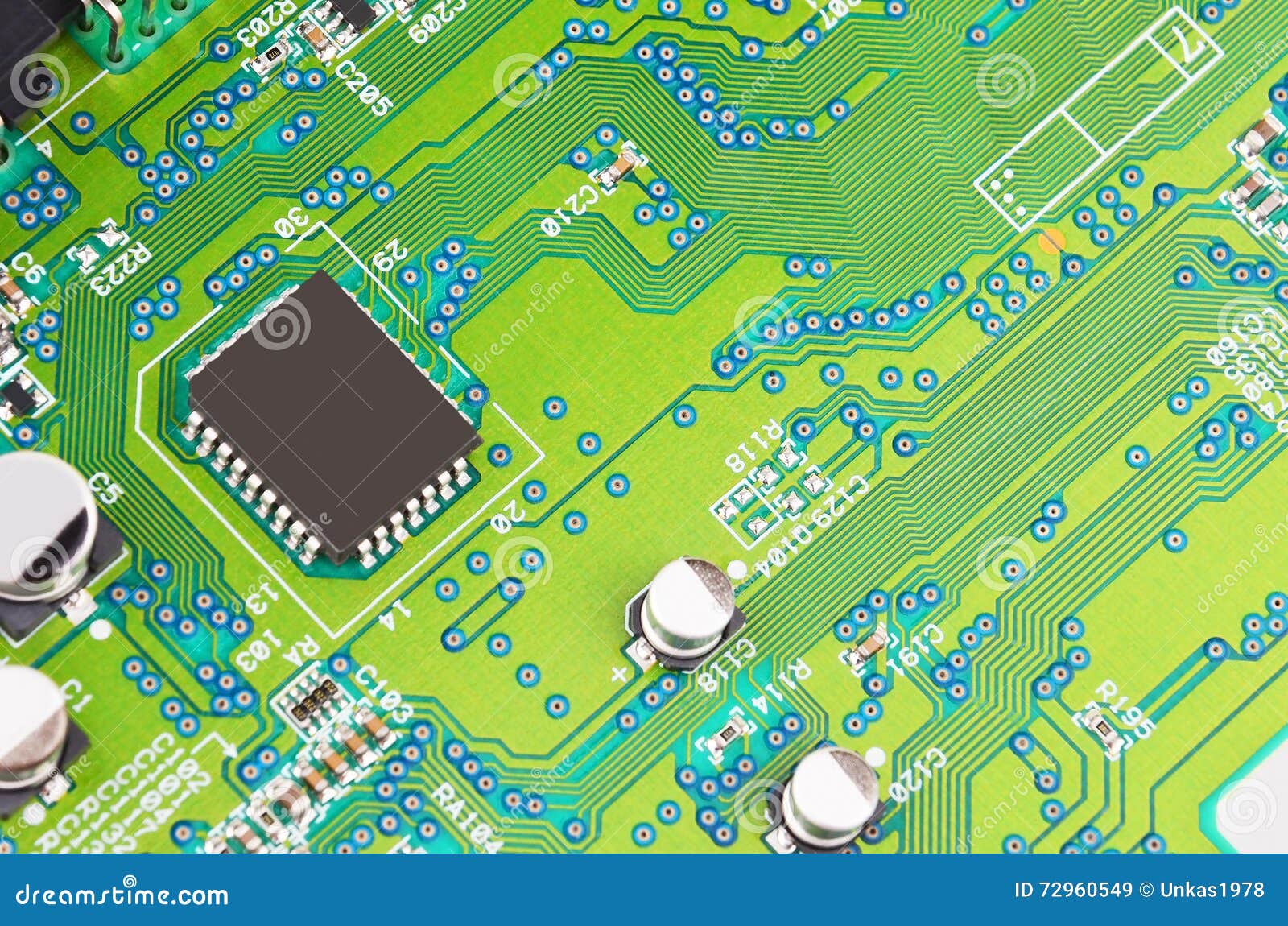 Green computer motherboard stock image. Image of file - 72960549