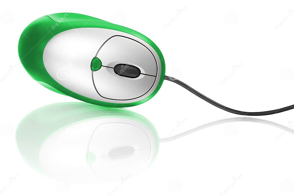 Green computer mouse stock photo. Image of isolated, click - 6874736