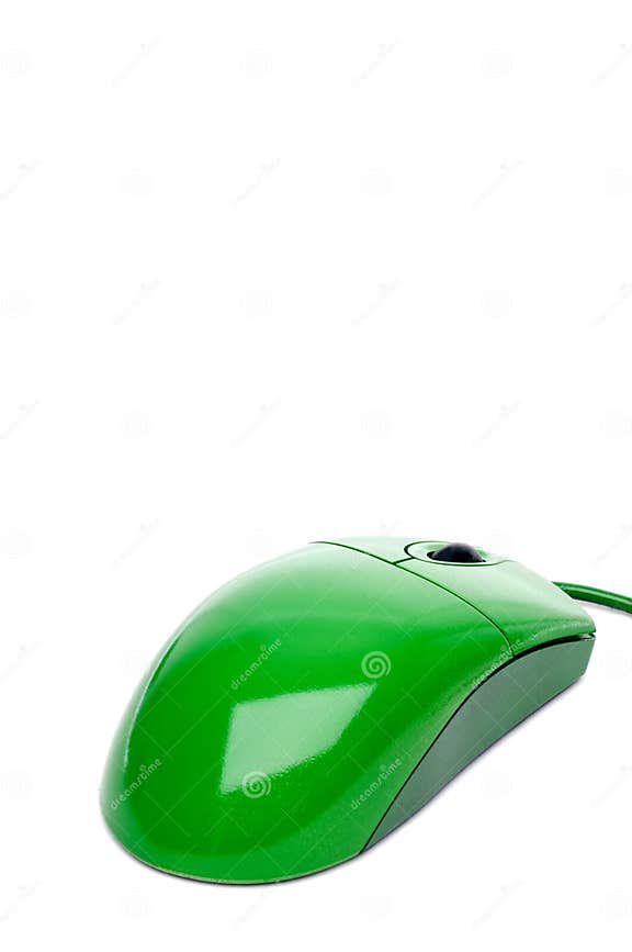 A Green Computer Mouse on White Stock Image - Image of technology ...