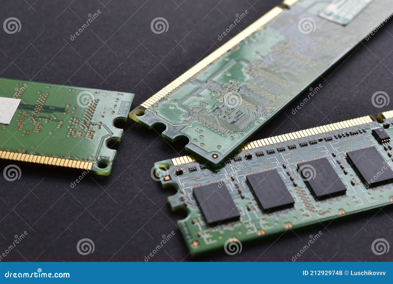 Green Computer RAM Bars on a Black Background Stock Photo - Image of ...