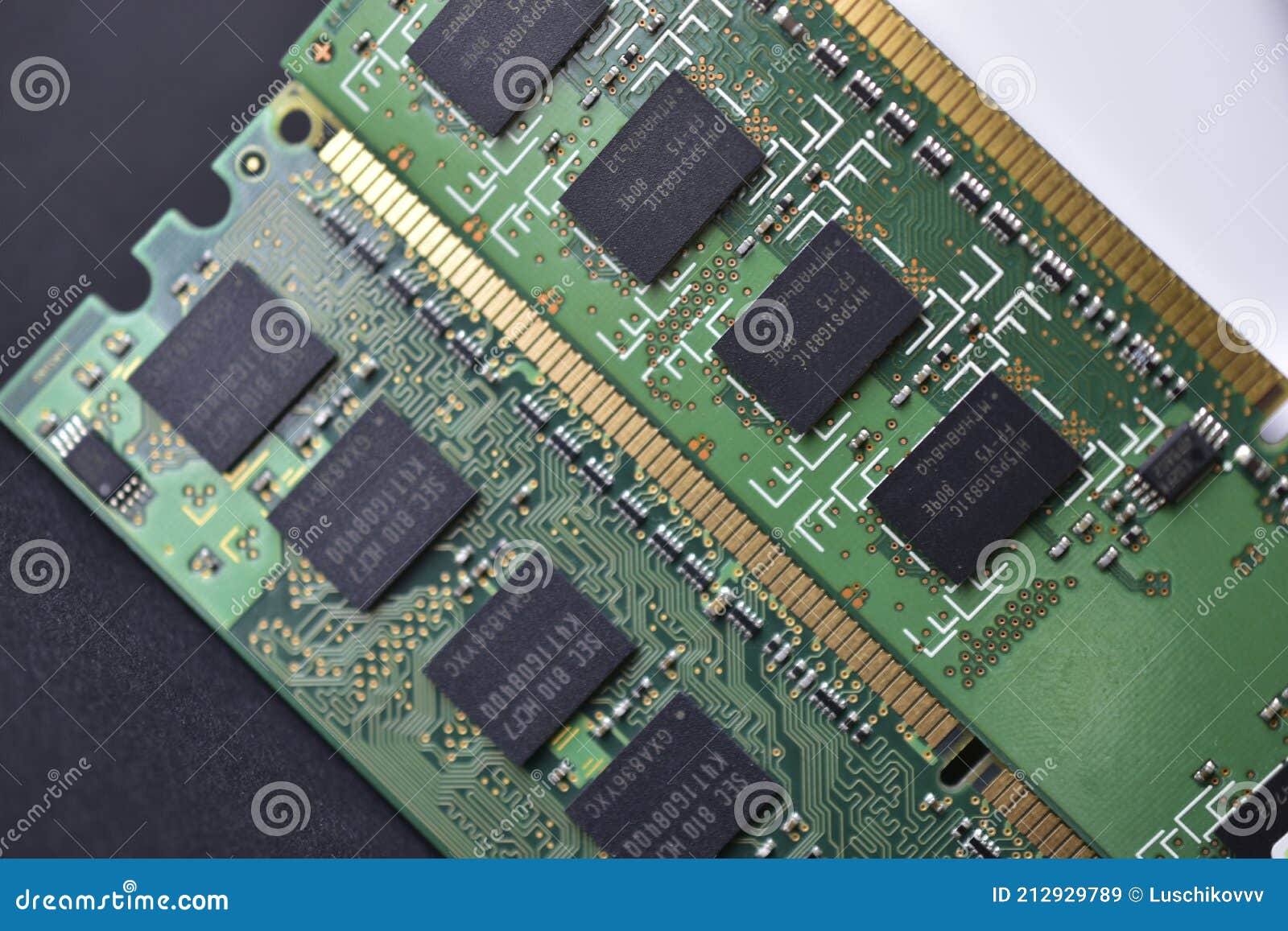 Green Computer RAM Bars on a Black Background Stock Image - Image of ...