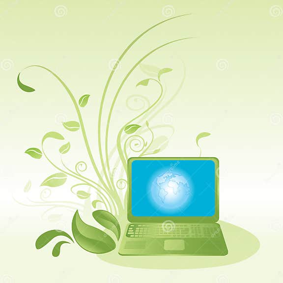 Green computer technology stock vector. Illustration of digital - 9744774