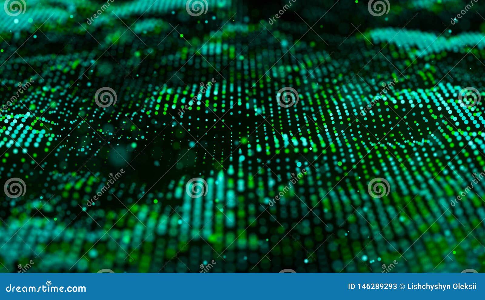 Green Computer Technology Background. Big Data Visualization ...