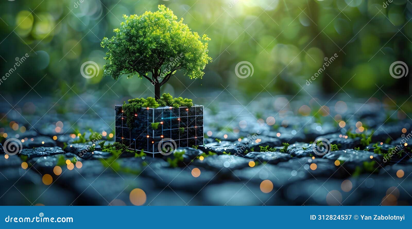 Green Computing and Technology: a Tree Growing from a Circuit Cube with ...