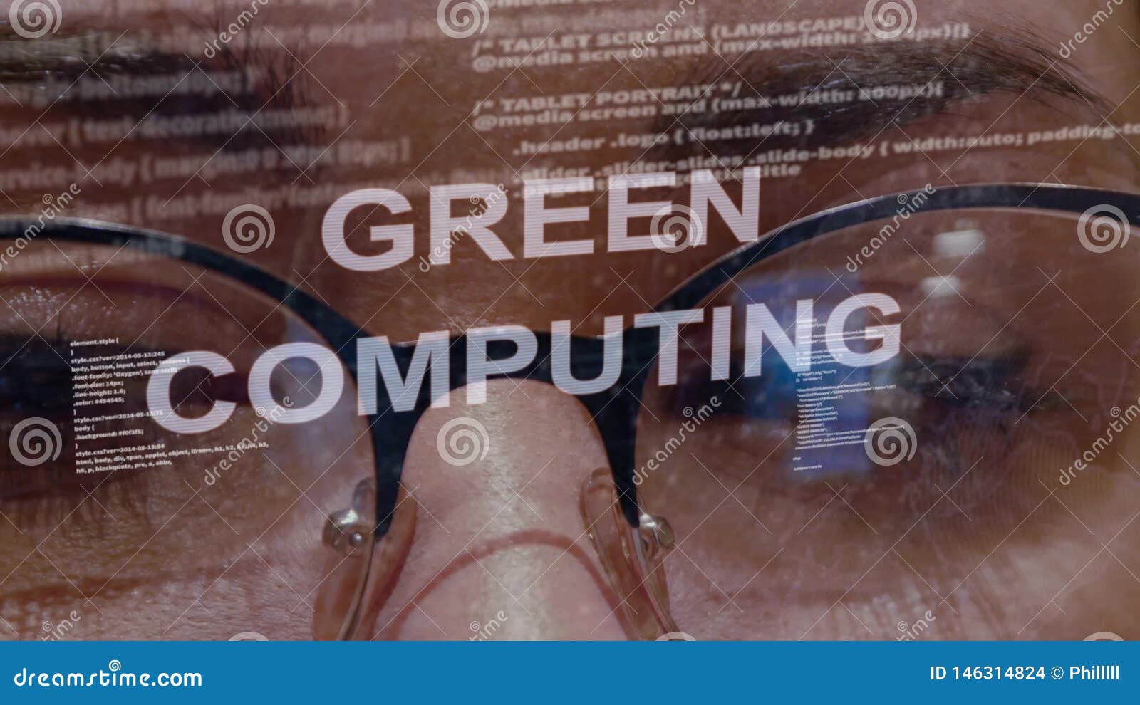 Green Computing Text on Background of Female Developer Stock Footage ...