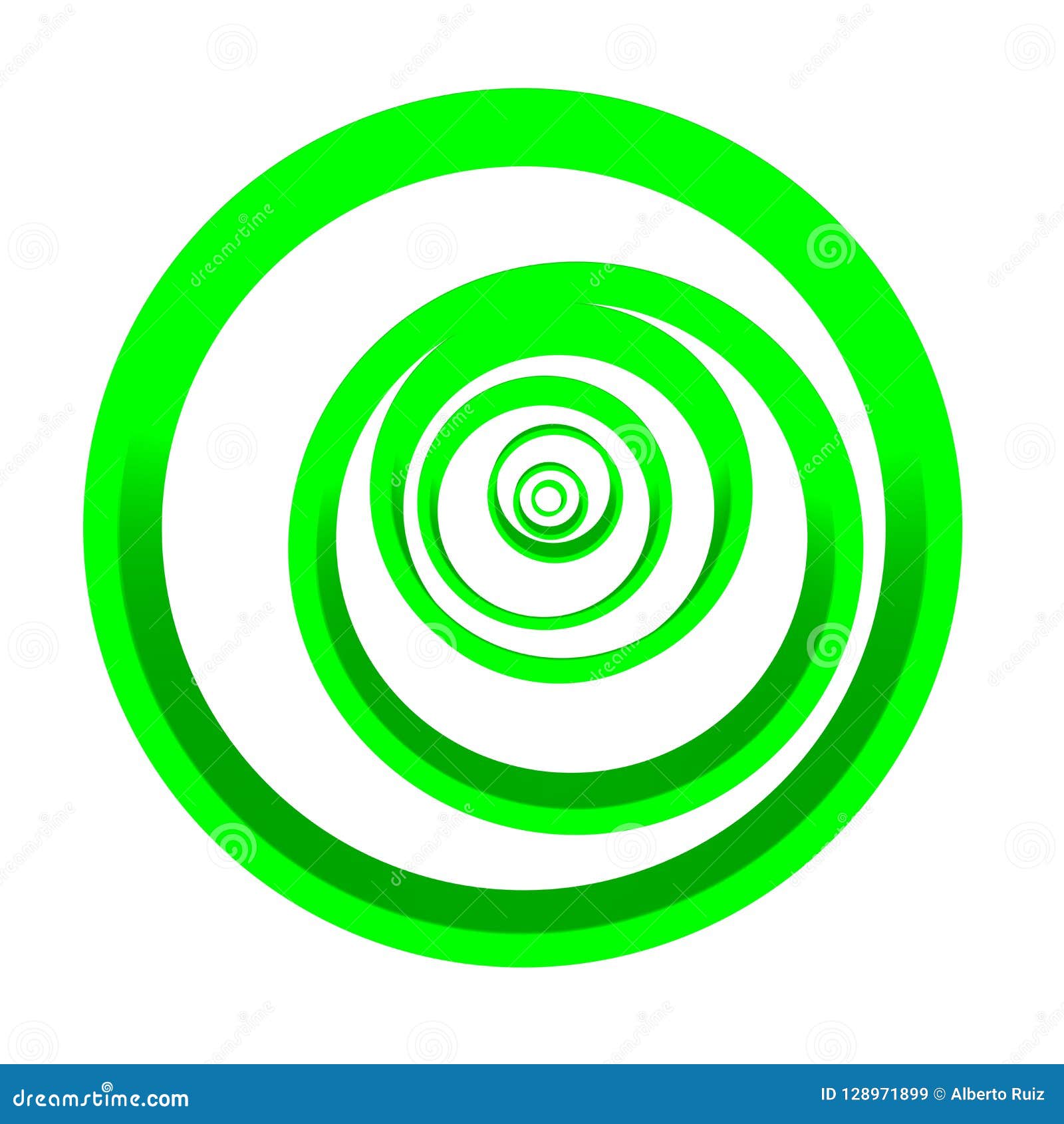 Green Concentric Circles in Motion Stock Illustration - Illustration of ...
