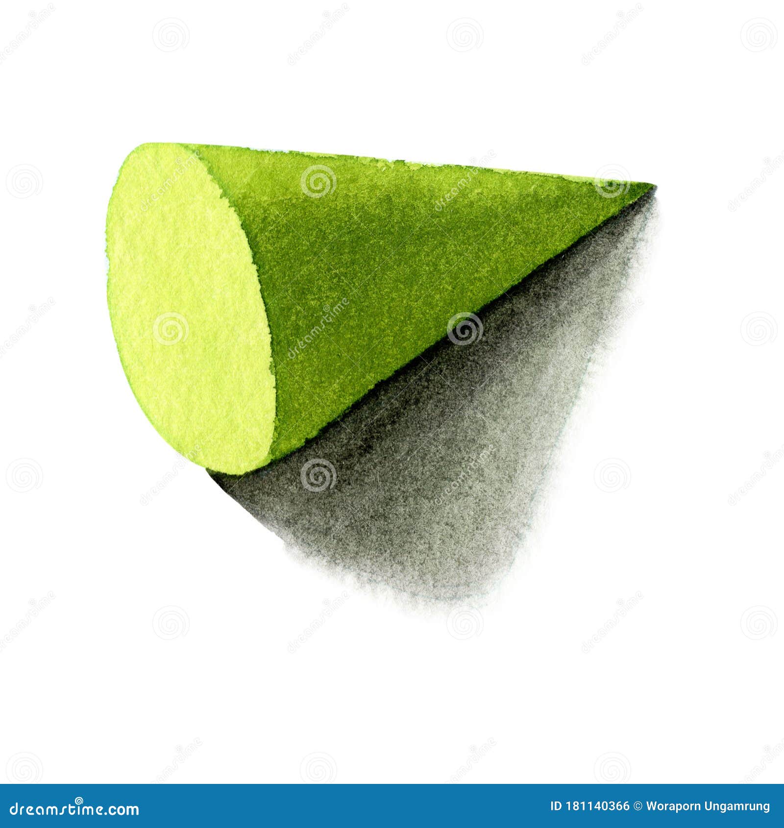 Green Cone, Geometric Shapes with Dramatic Light and Shadow in ...