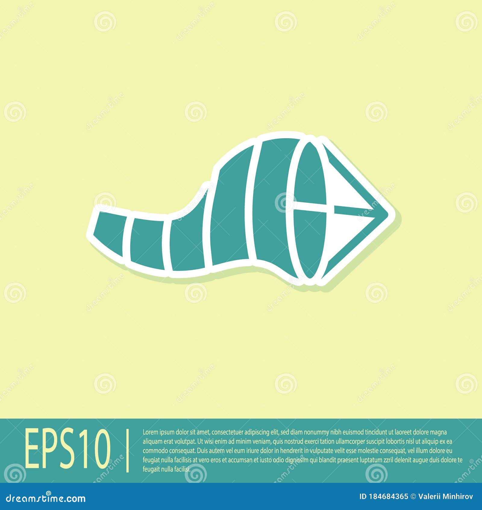 Green Cone Meteorology Windsock Wind Vane Icon Isolated on Yellow ...