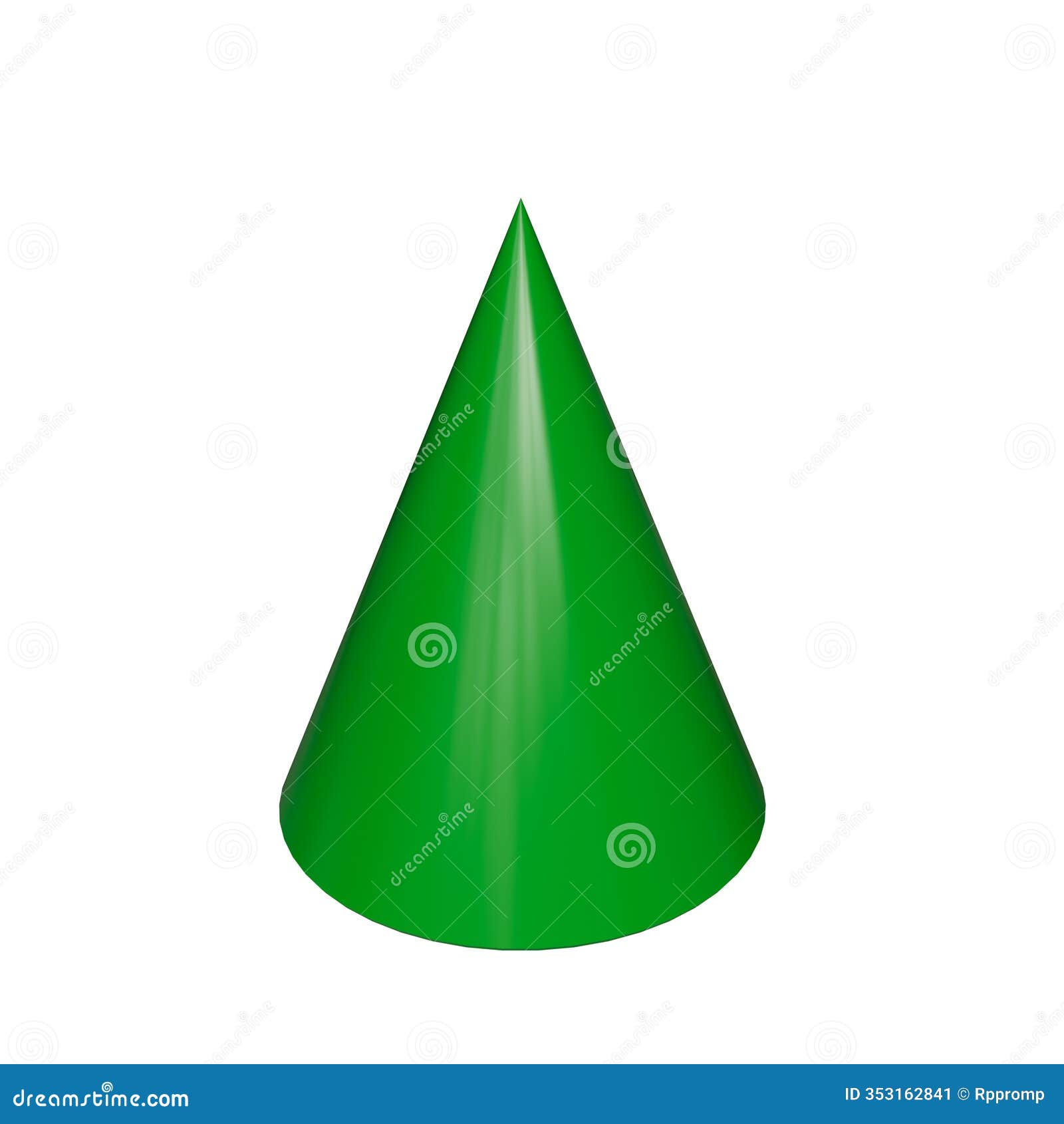 Green Cone in Perspective on White Background Stock Illustration ...