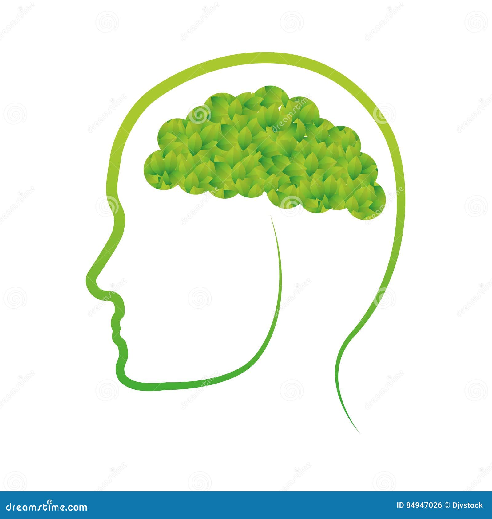 Green Conscious Brain Icon Design Stock Illustration - Illustration of ...