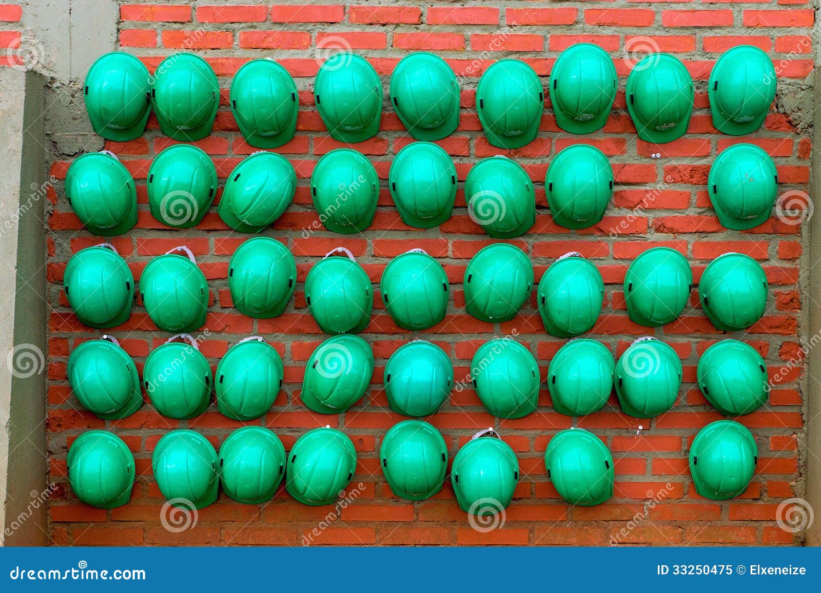 Green construction helmets stock image. Image of equipment - 33250475
