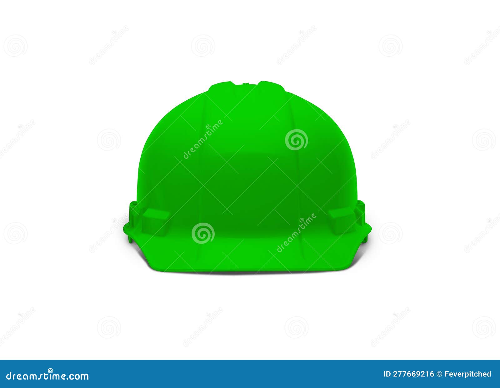 Green Construction Safety Hard Hat Facing Forward Isolated on White ...