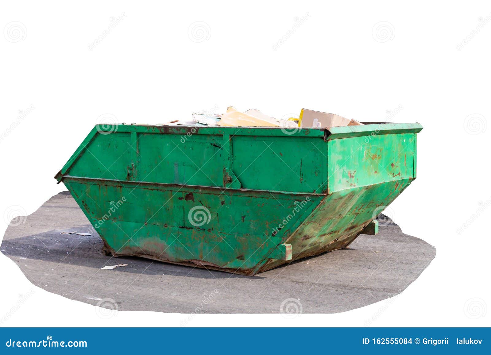 Container for Construction Waste with Broken Bricks on the Background ...