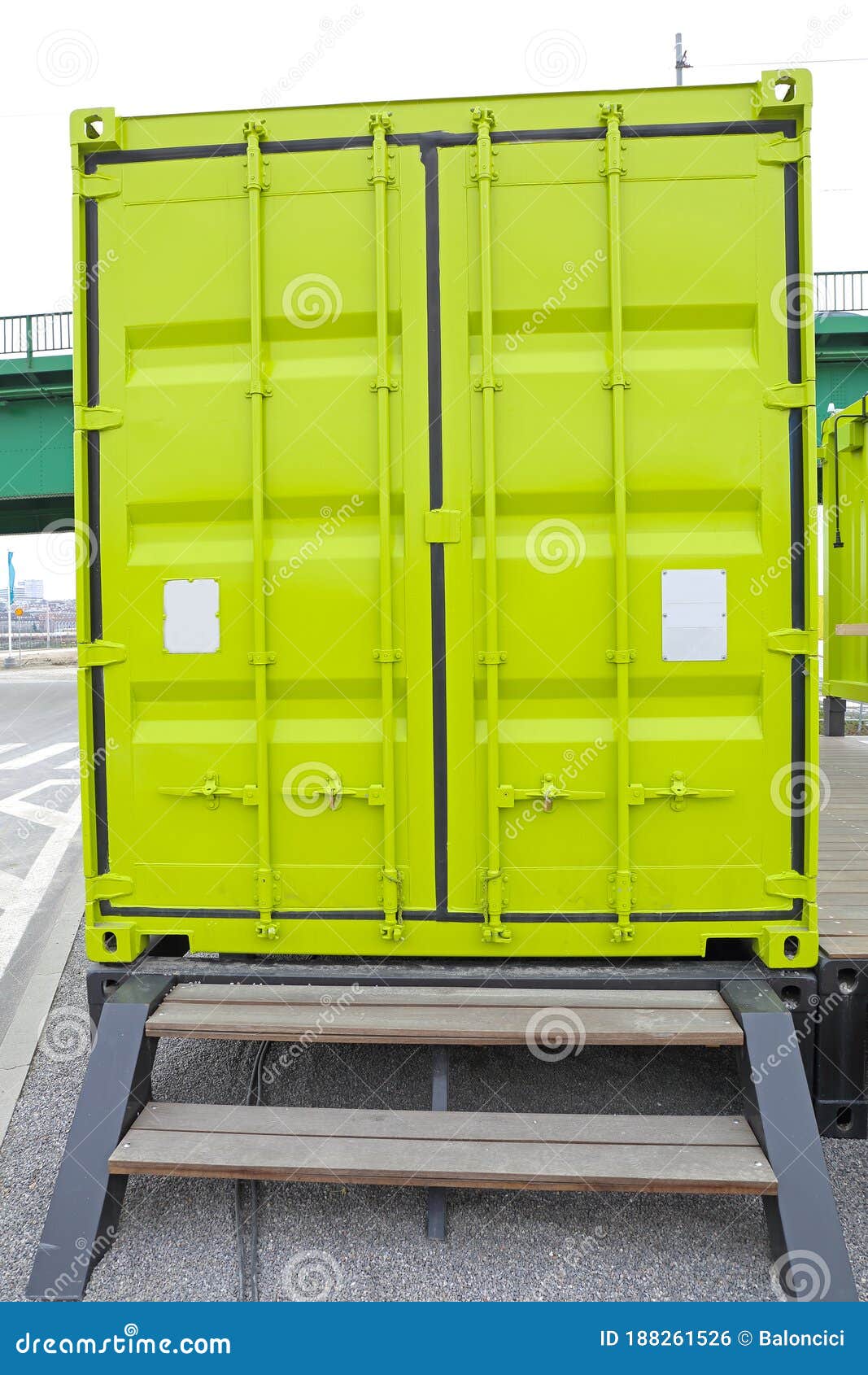 Green Cargo Container stock photo. Image of industry - 188261526