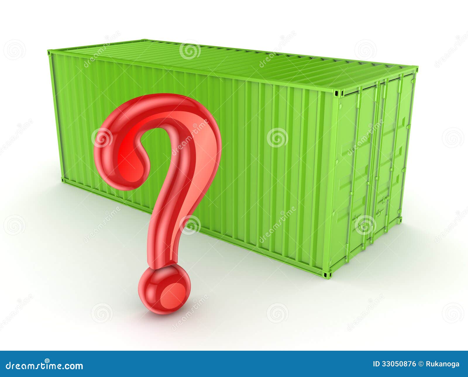 Green Container and Query Mark. Stock Photo - Image of carrying ...