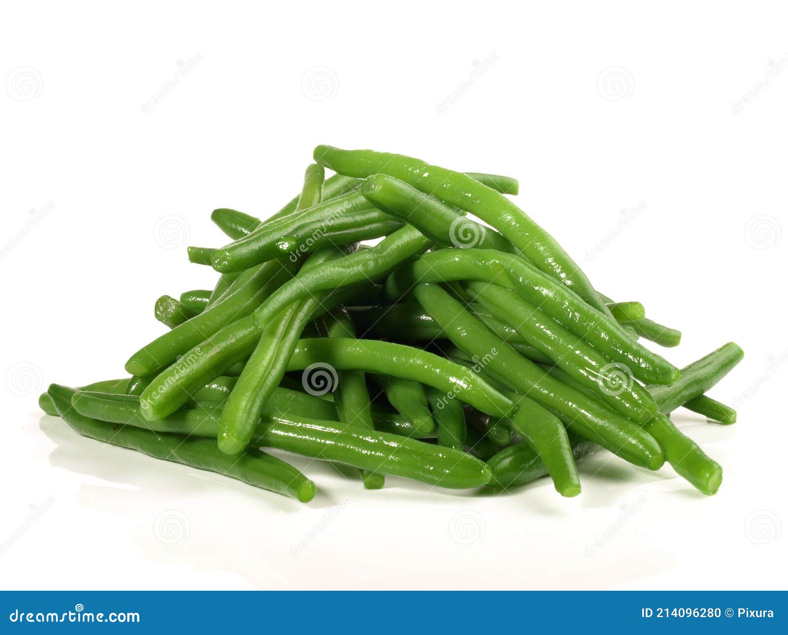 Green Cooked Beans on White Background - Isolated Stock Photo - Image ...