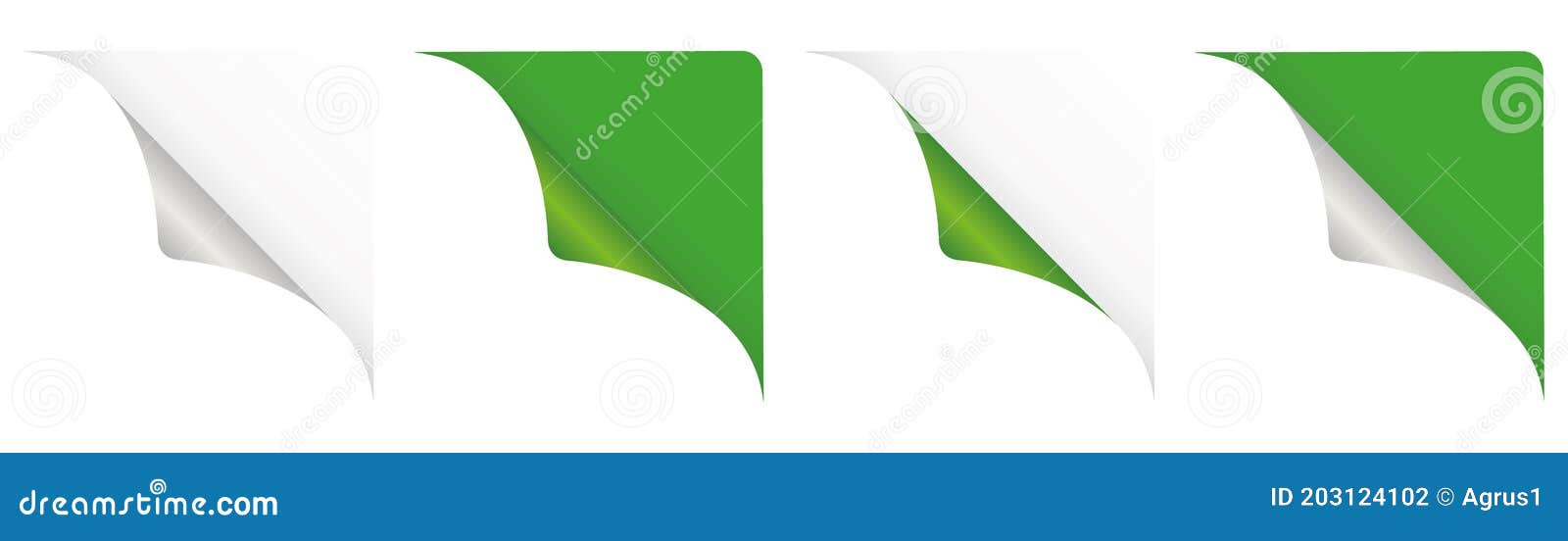 Green Corner Banner Design Elements Isolated on White Background Stock ...