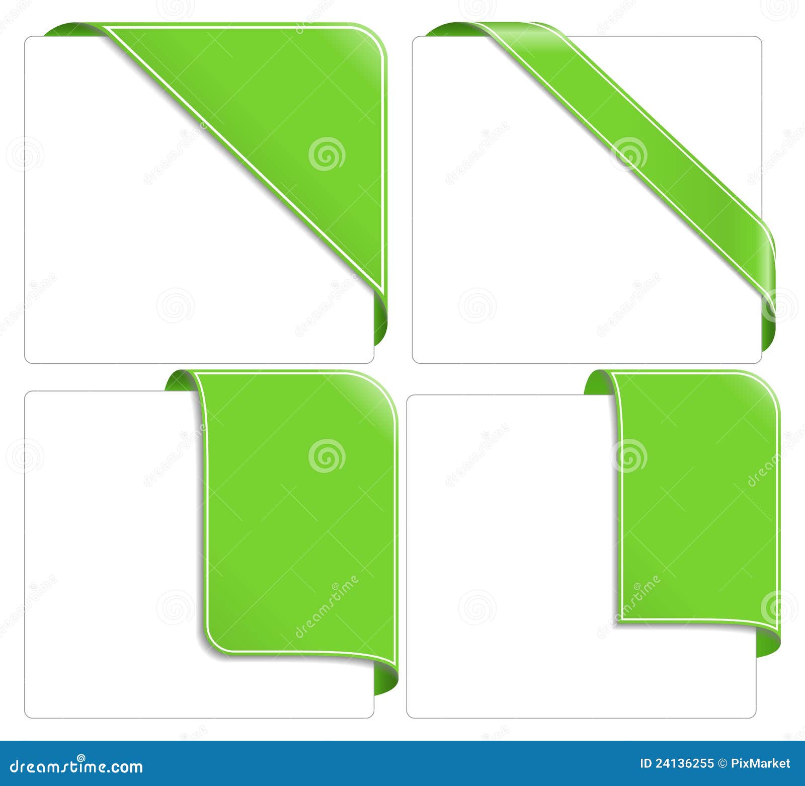 Green corner ribbons stock vector. Illustration of ecology - 24136255