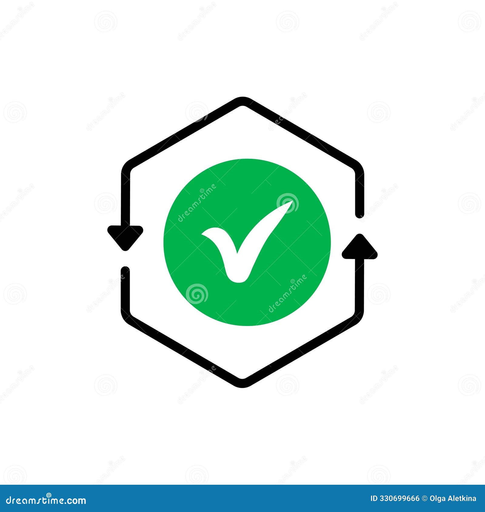 Green Correct Icon with White Background Stock Vector - Illustration of ...