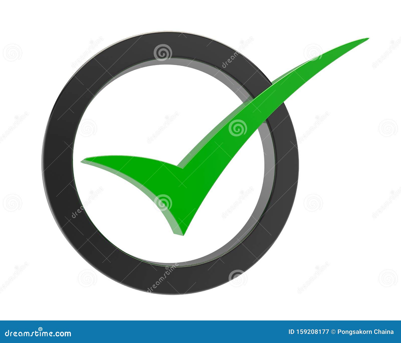 Green Correct Mark Symbol Isolated On White Background Royalty-Free ...