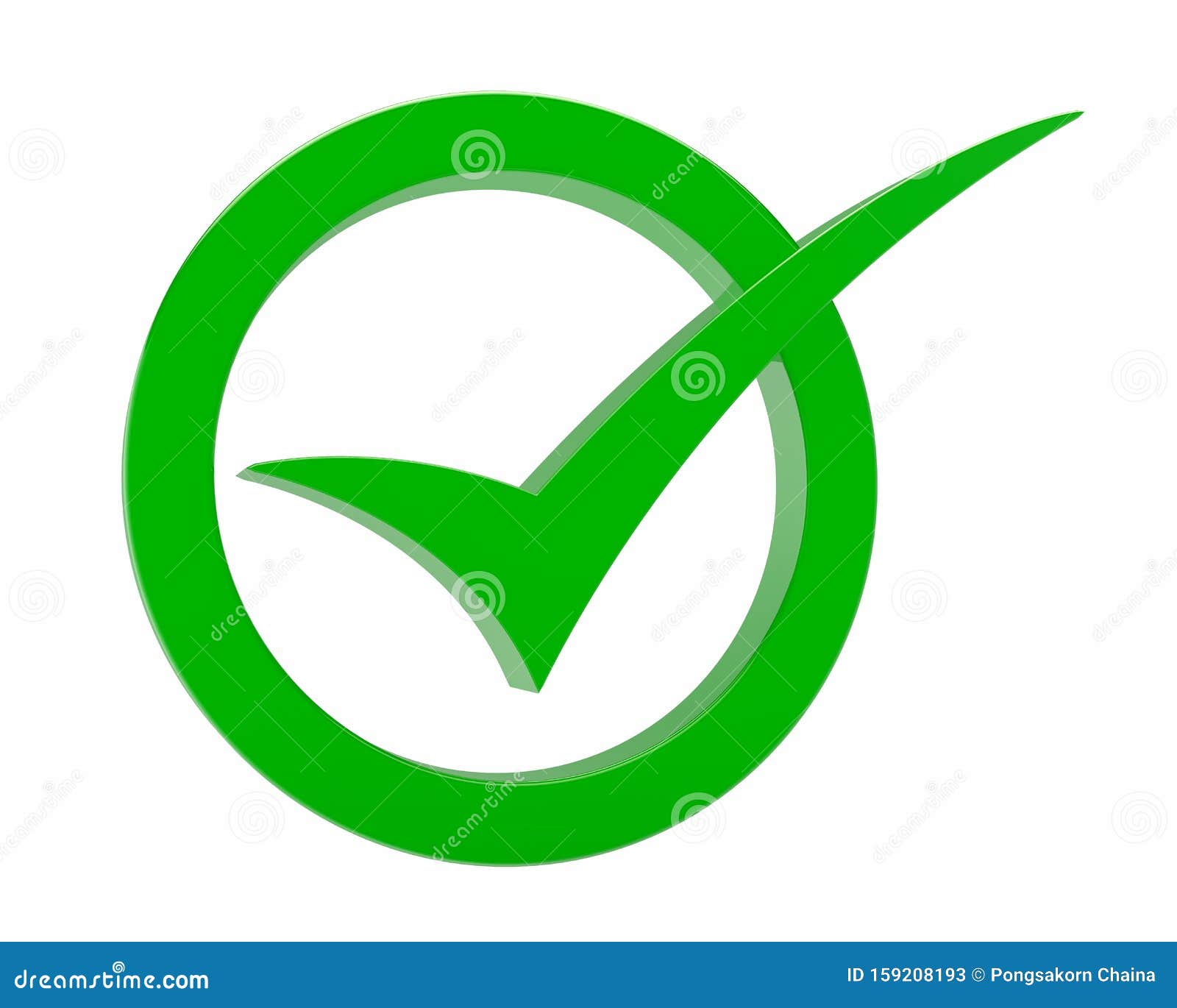 Green Correct Mark Symbol Isolated On White Background Royalty-Free ...