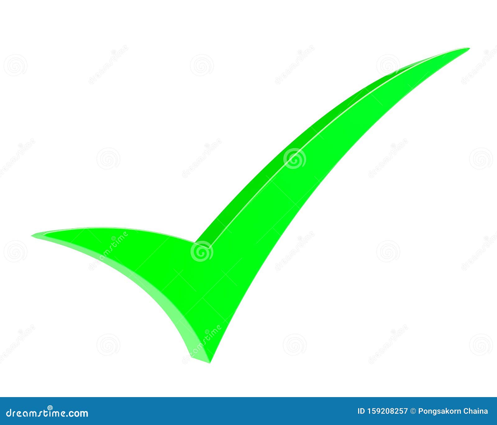Green Correct Mark Symbol Isolated on White Background Stock ...