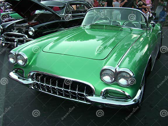 Green Corvette stock image. Image of grill, mexico, convertable - 938385