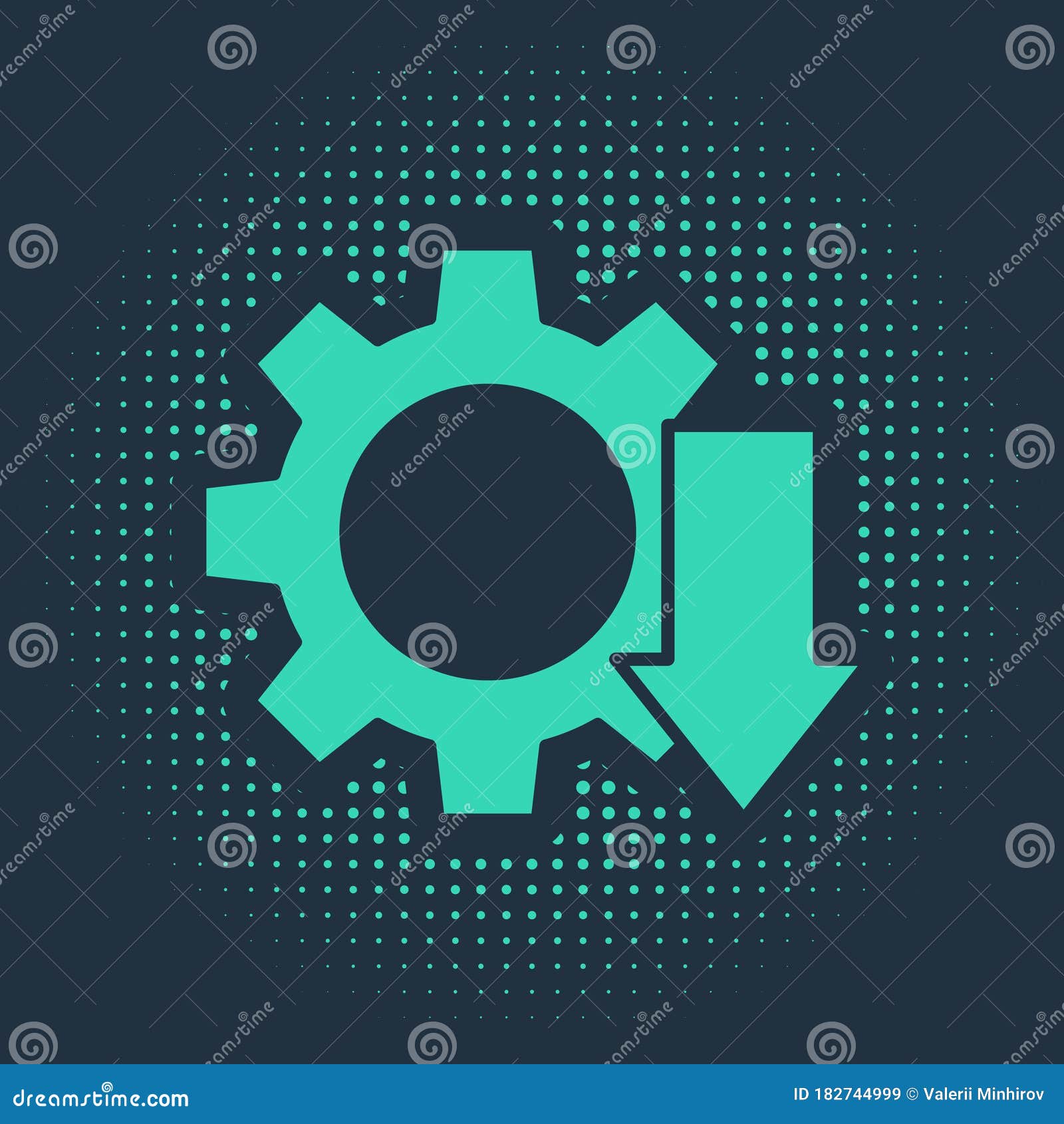 Green Cost Reduction Icon on Blue Background. Abstract Circle Random ...