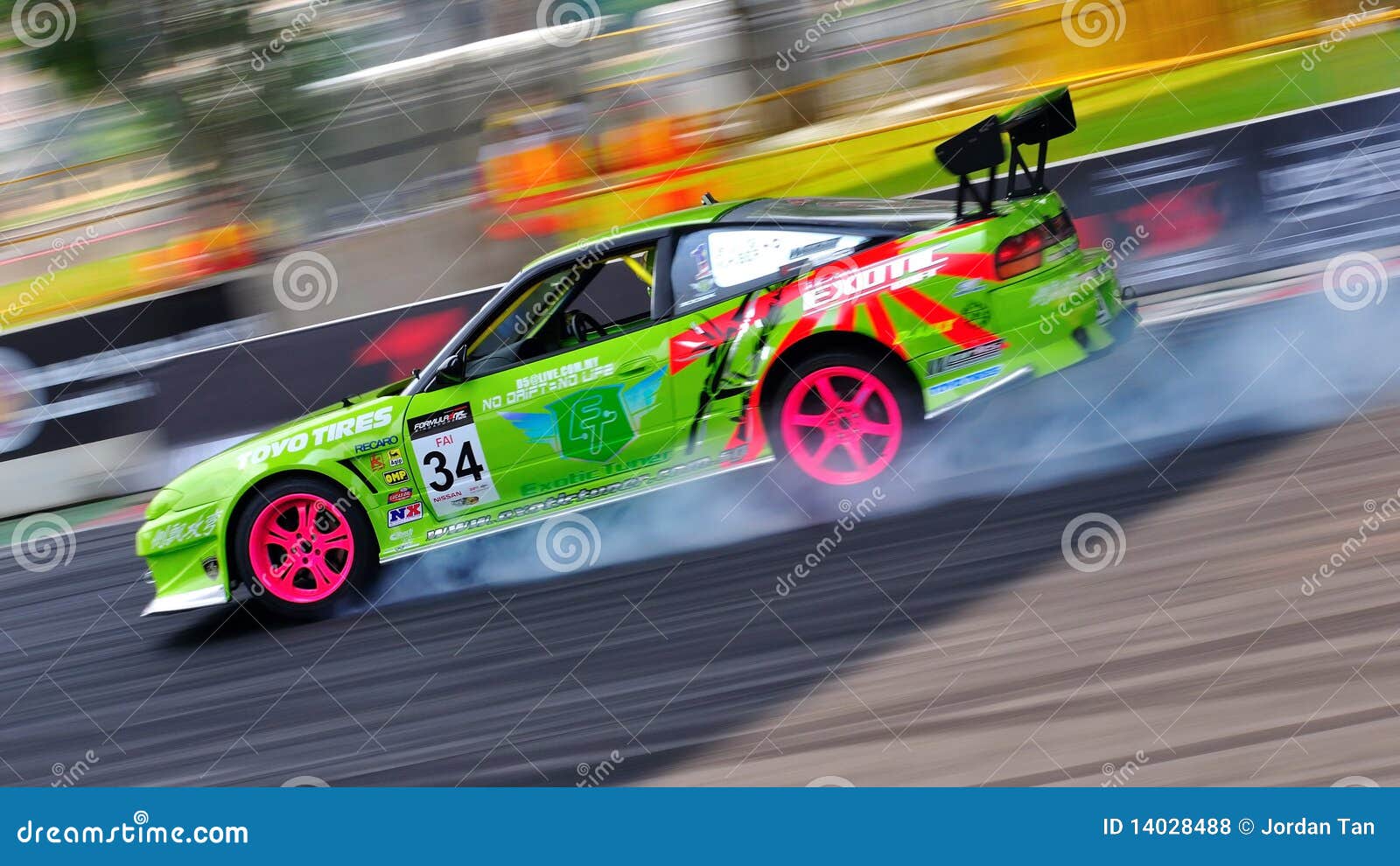 BMW M3 E46 Coupe Drifting On Race Track In Blurred Motion. Drift And ...