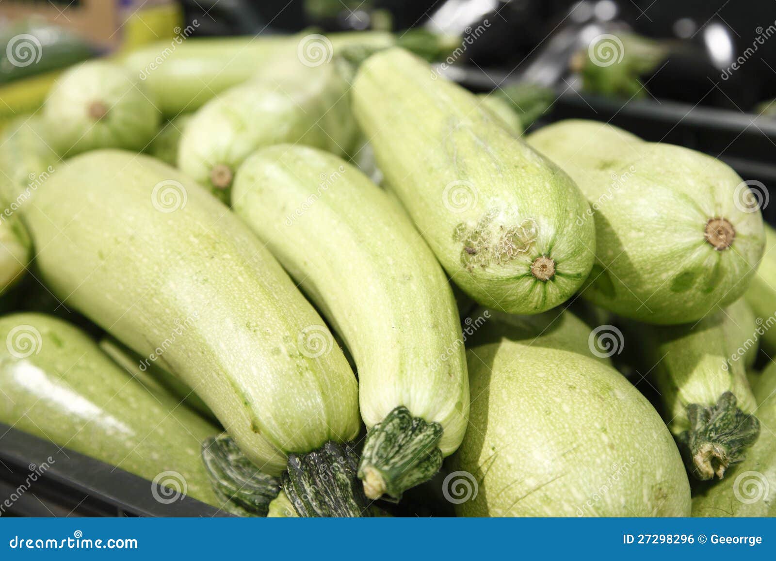 Green Courgettes in a Grocery Stock Photo - Image of attractive ...