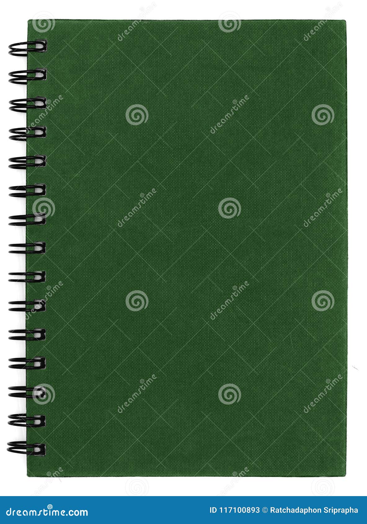 Green Cover Notebook Isolate is on White Background with Clipping Path ...