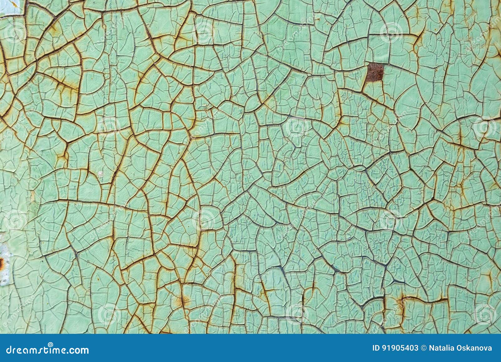 Green Cracked Painting on Metal Surface Stock Image - Image of messy ...