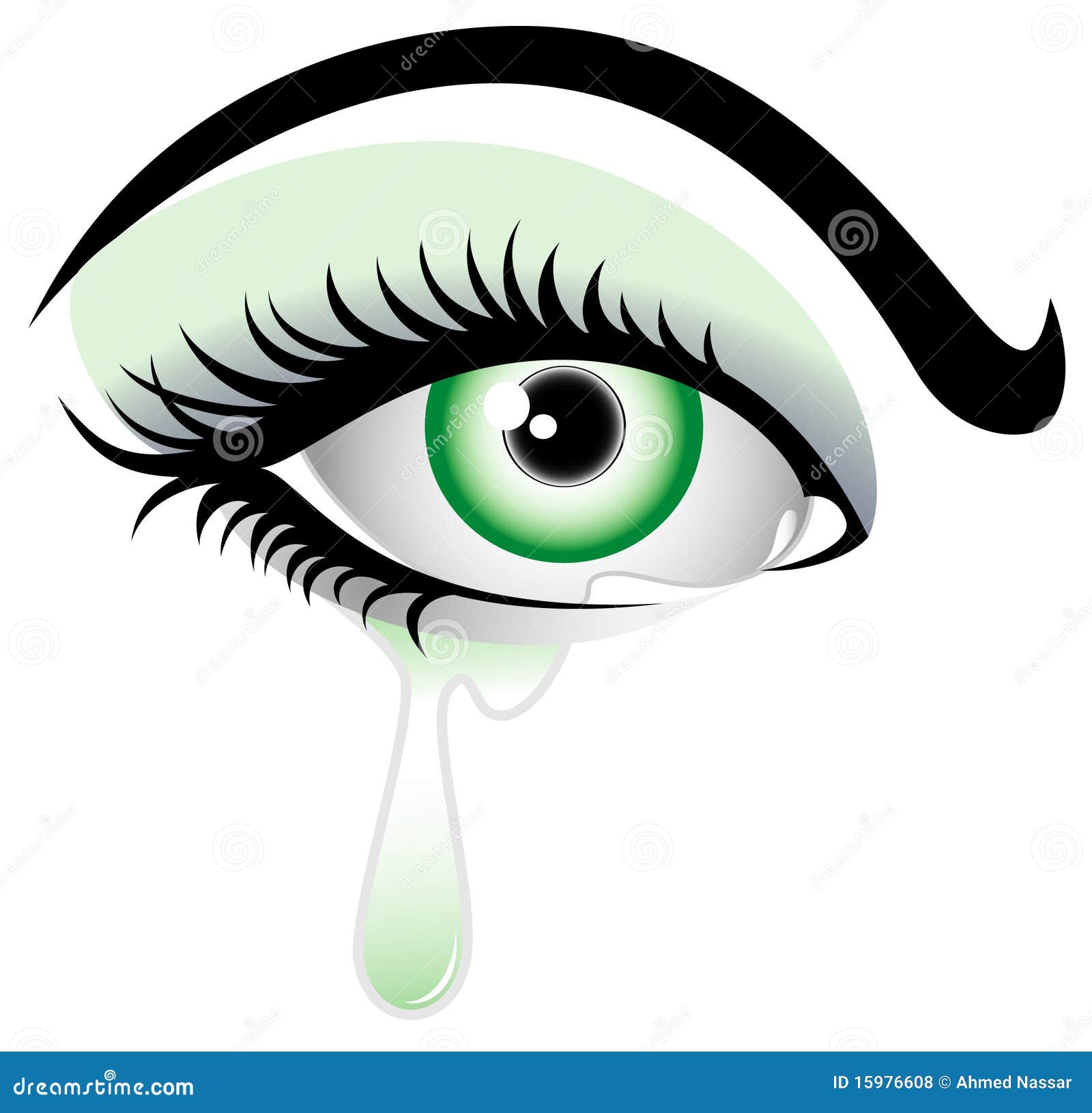Green craying eye stock illustration. Illustration of eyesight - 15976608