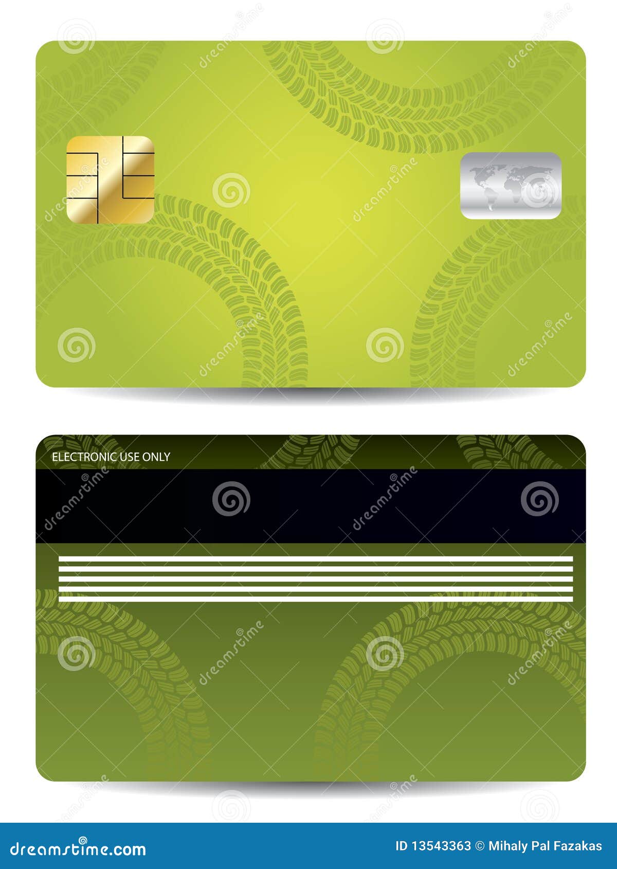 Green Credit Card Design with Tire Track Stock Vector - Illustration of ...