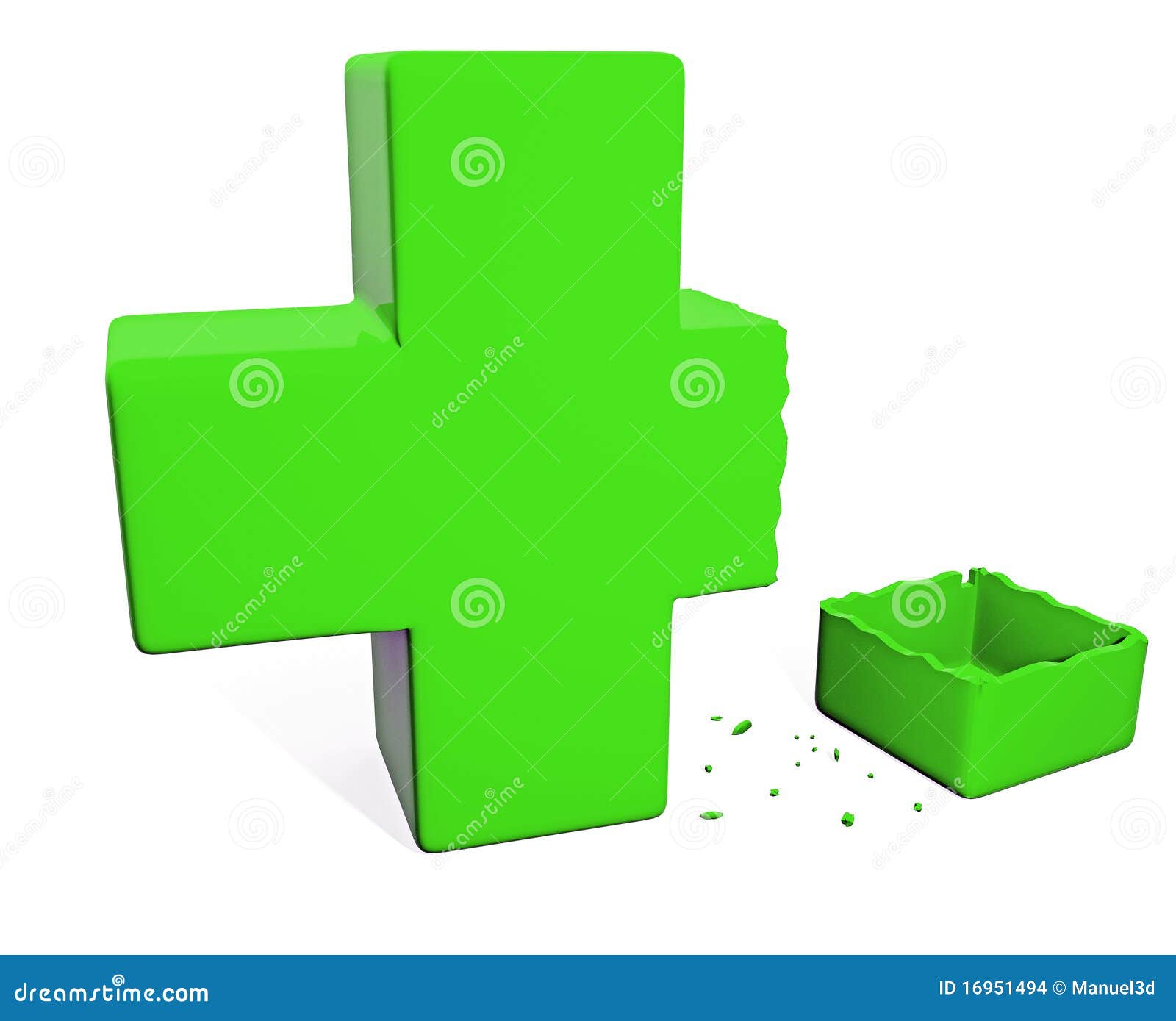Green Cross Broken stock illustration. Illustration of cost - 16951494