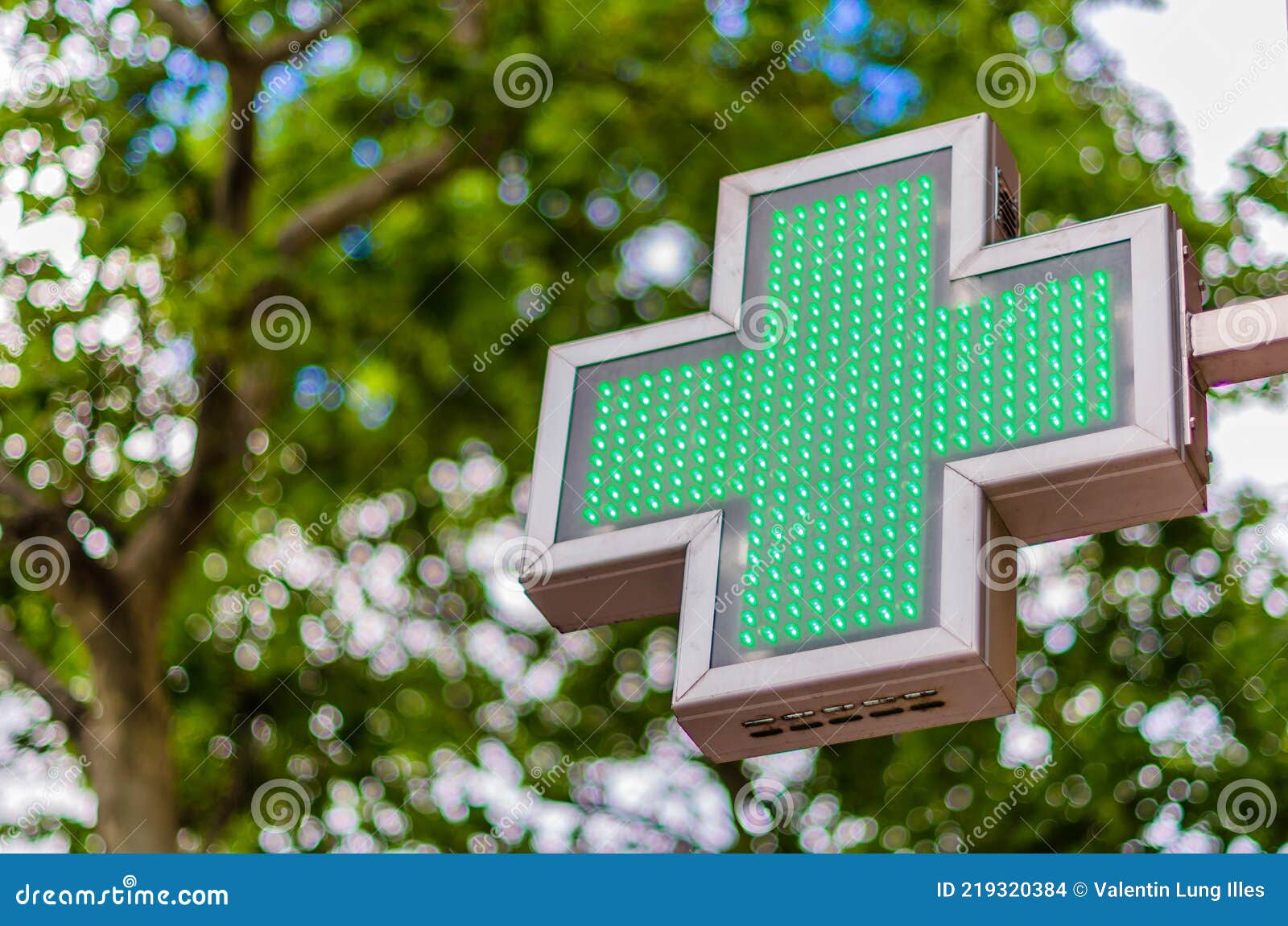 Green Cross Sign Indicating Pharmacy Stock Photo - Image of green ...