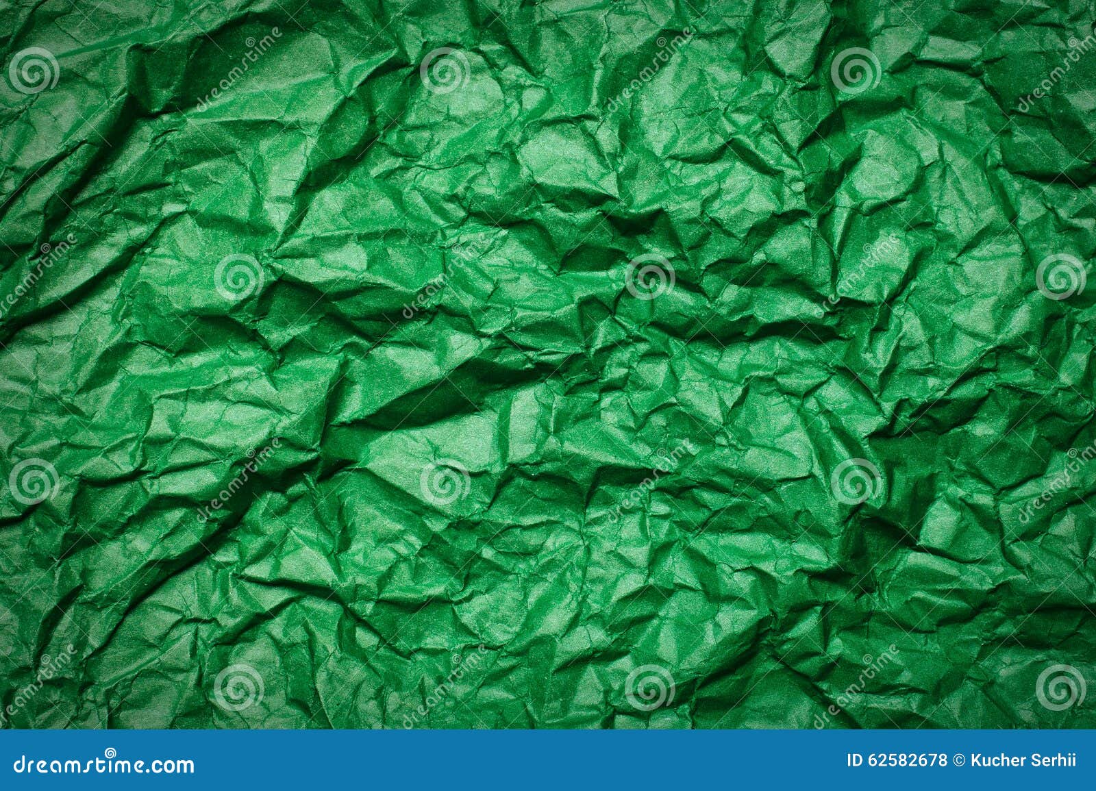 Green Crumpled Paper Texture