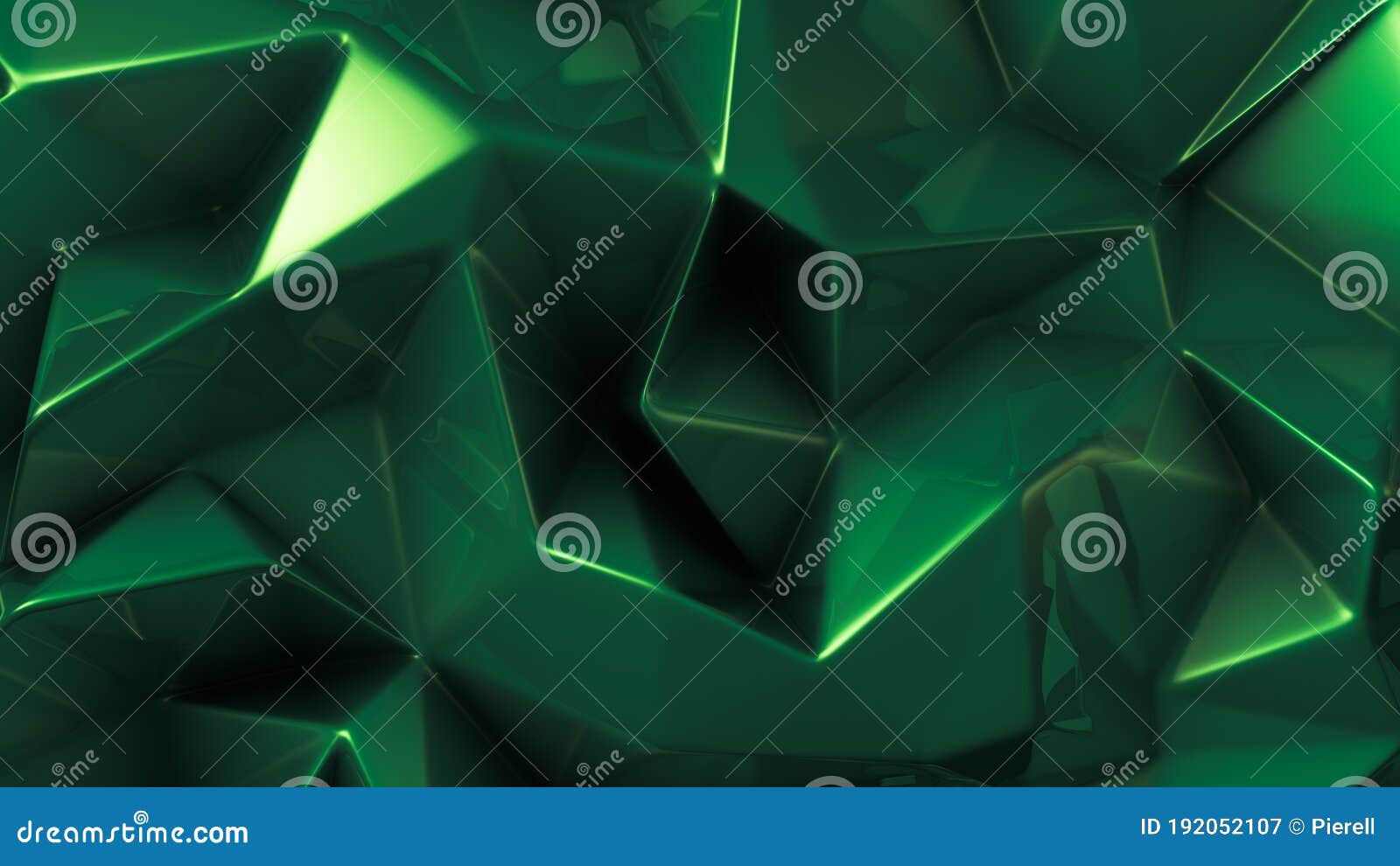 Green Crystal Background with Triangles. 3d Illustration, 3d Rendering ...