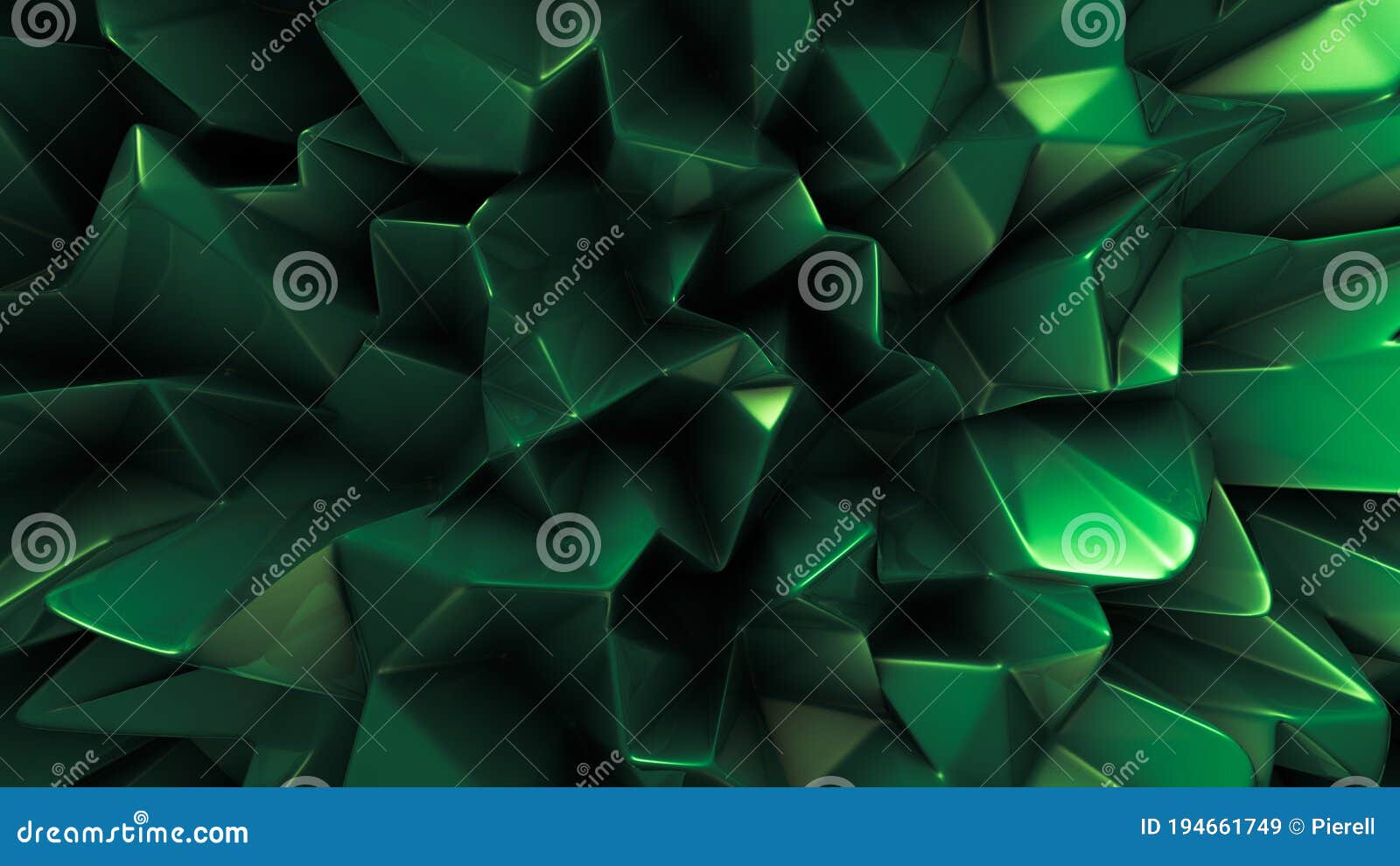 Green Crystal Background with Triangles. 3d Illustration, 3d Rendering ...