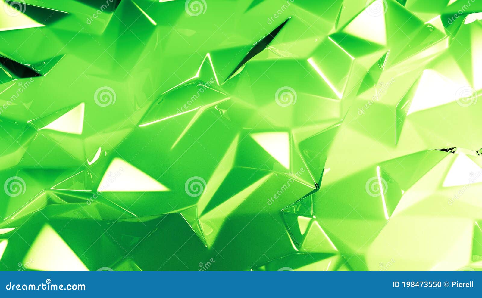 Green Crystal Background with Triangles. 3d Illustration, 3d Rendering ...