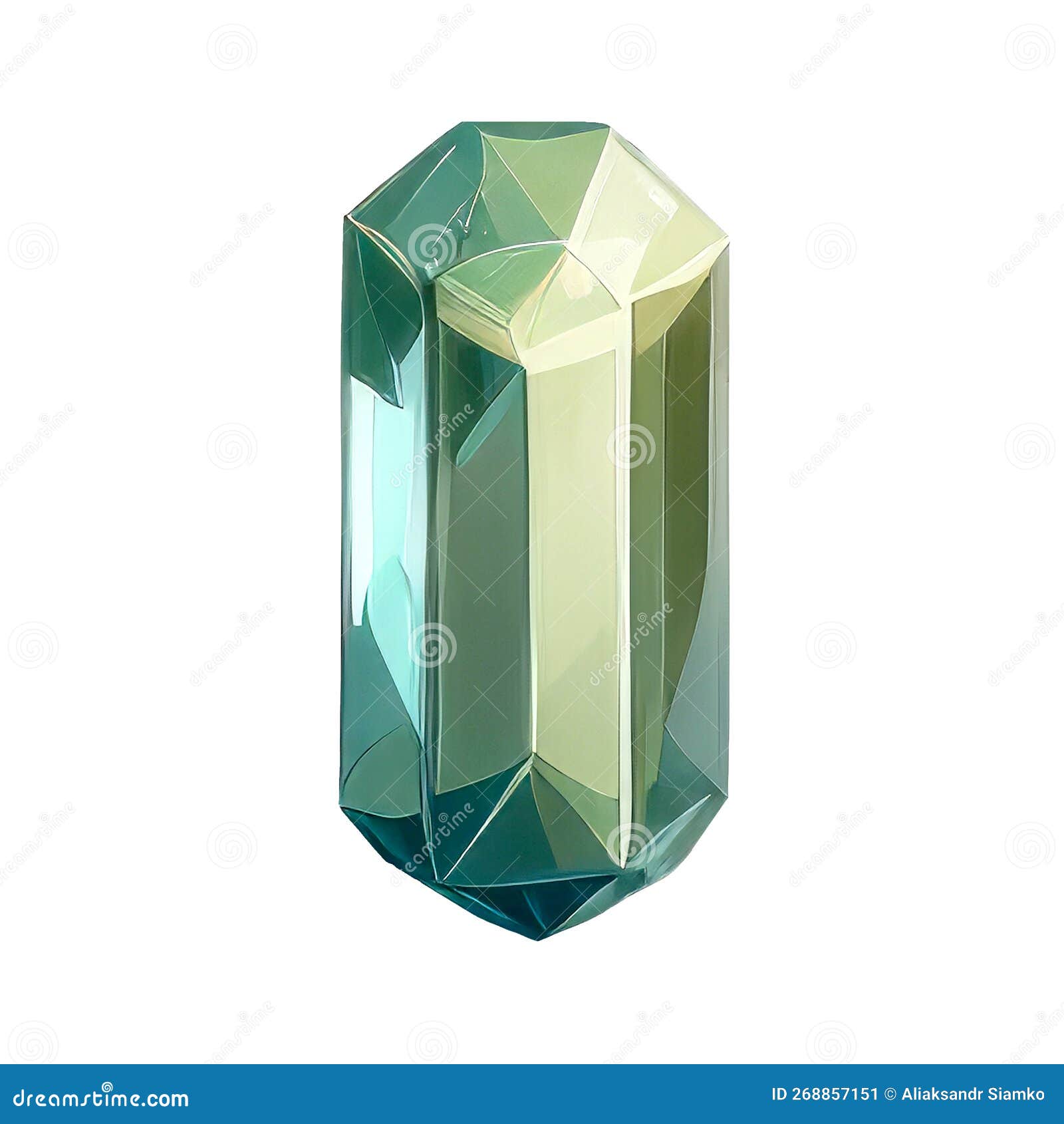 A Green Crystal, Game Asset Stock Image - Illustration of colorful ...