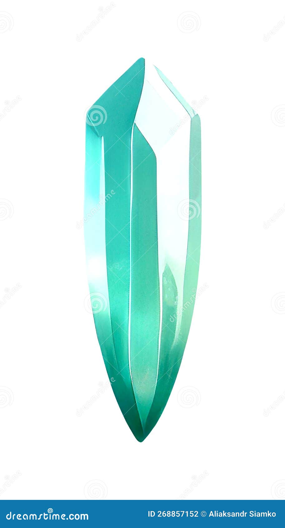 A Green Crystal, Game Asset Stock Photo - Illustration of vibrant ...