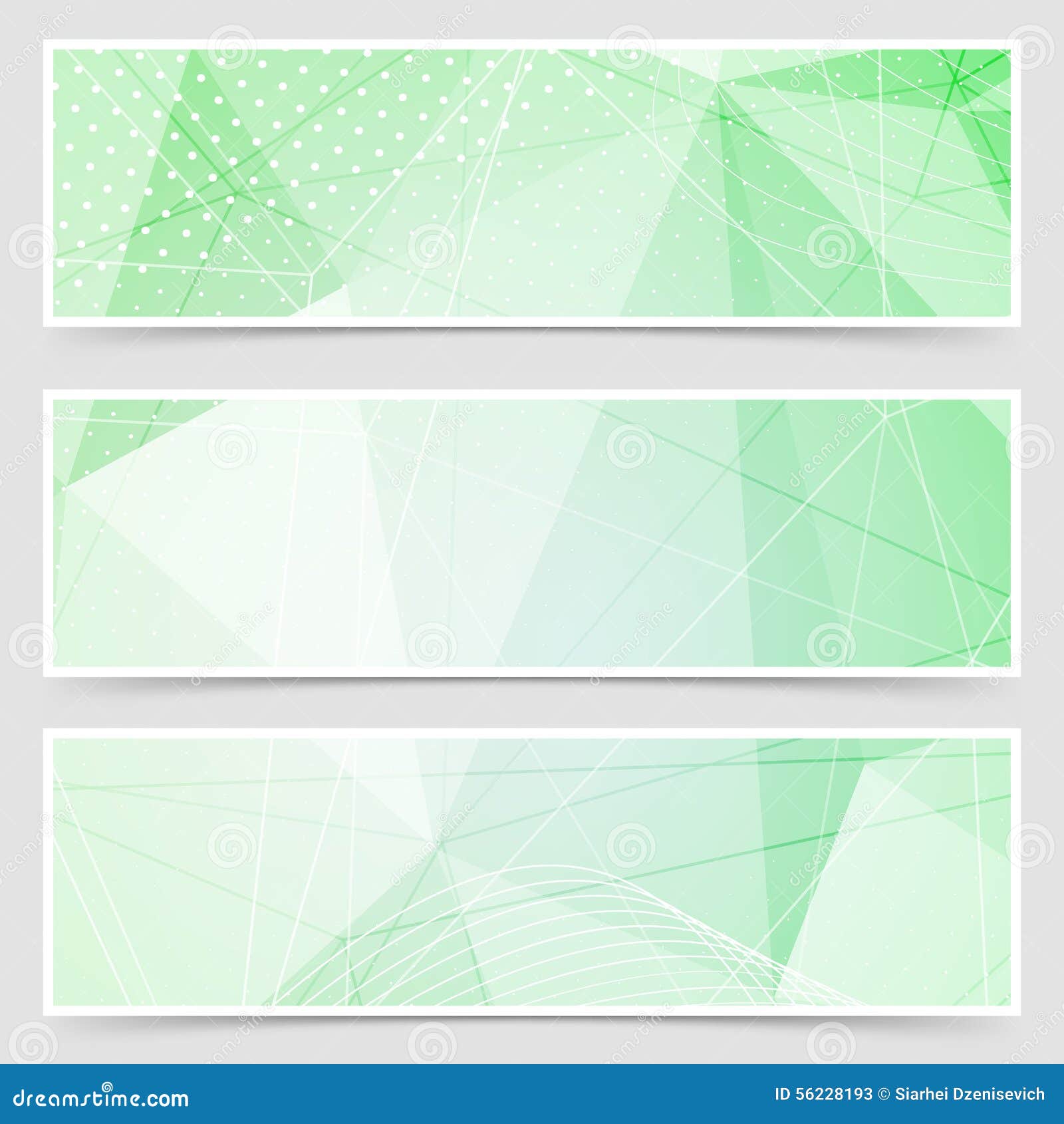 Green Crystal Pattern Dot Header Set Layout Stock Vector - Illustration ...