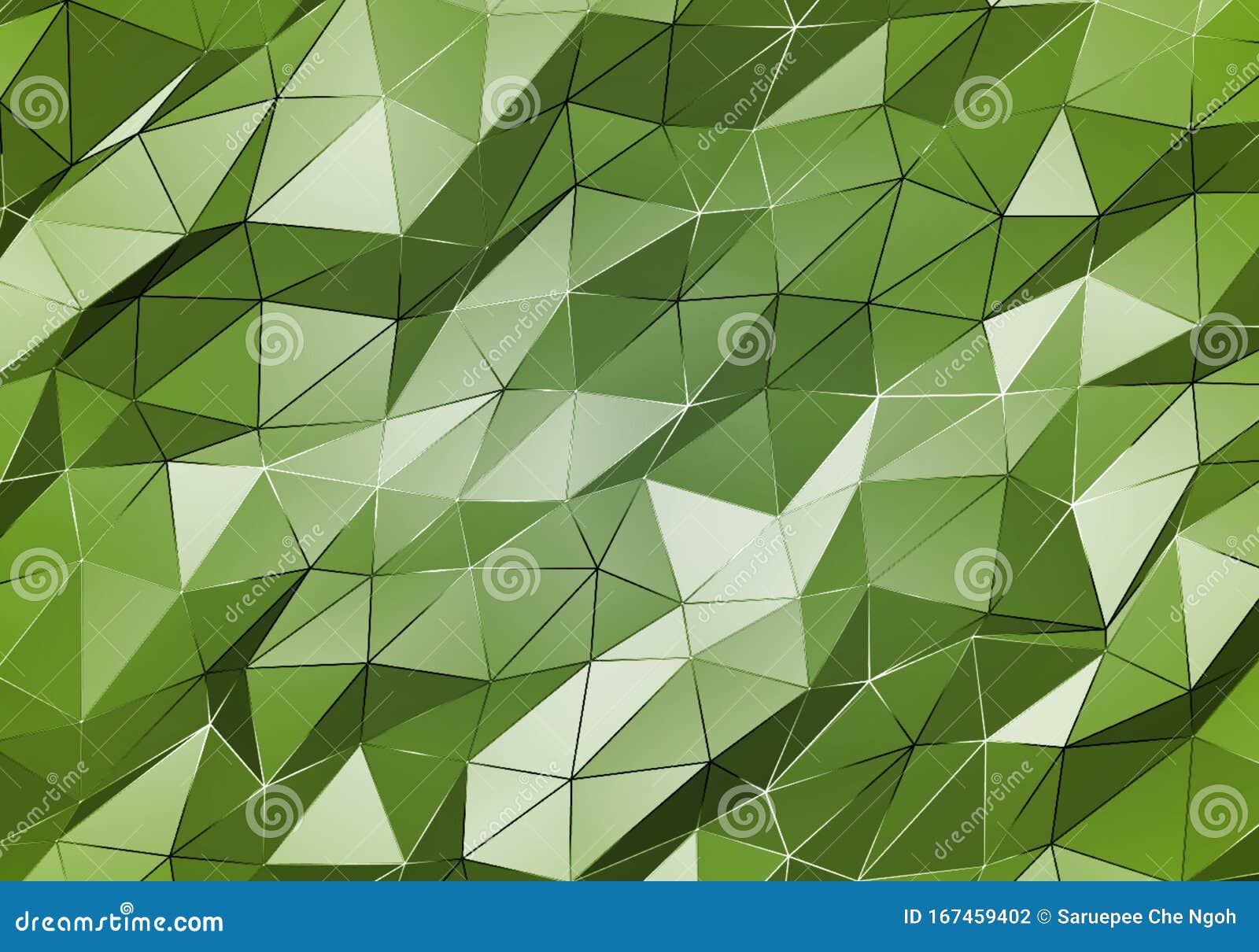 Green Crystal Polygonal Abstract Triangular on Lighting Space Graphic ...