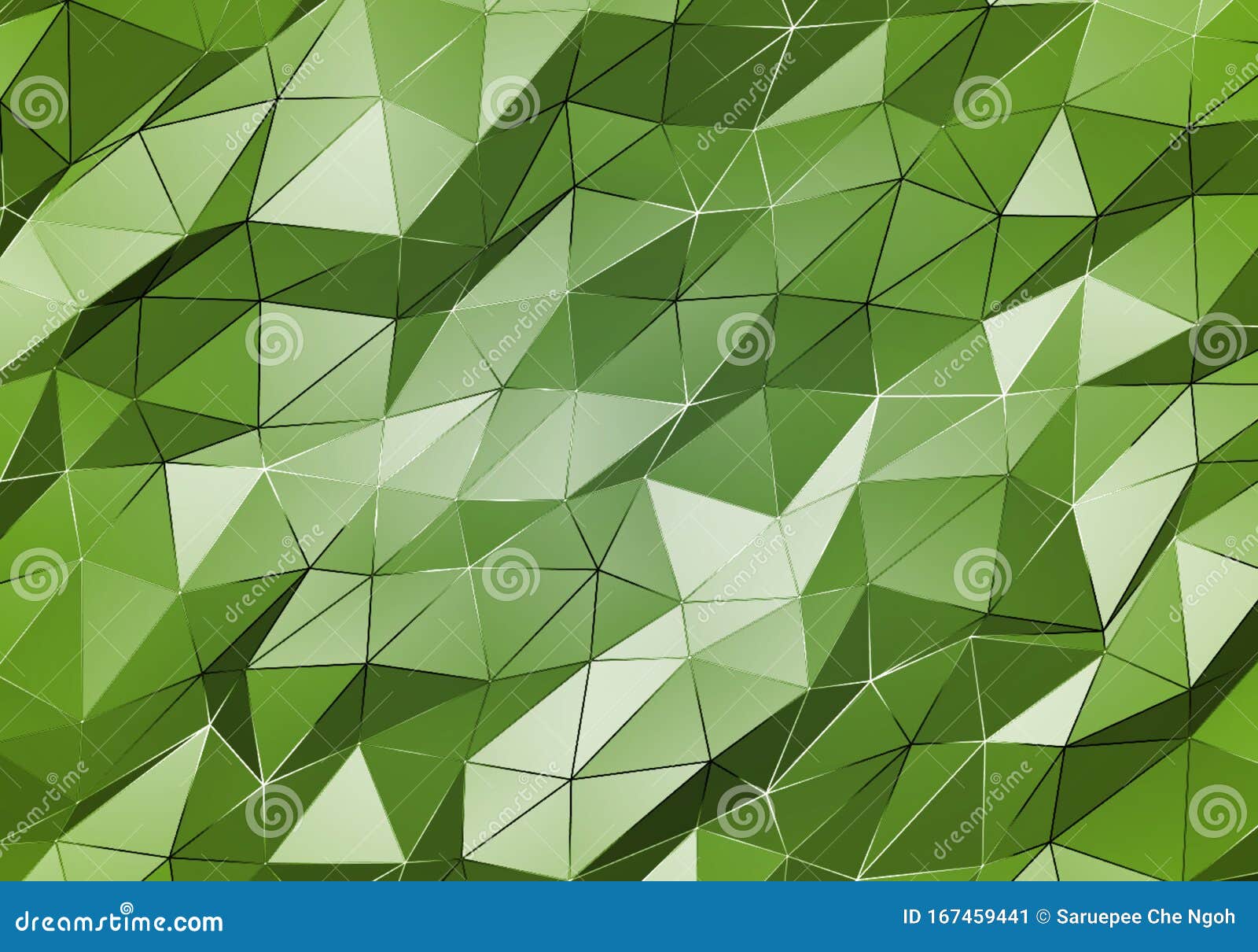 Green Crystal Polygonal Abstract Triangular on Lighting Space Graphic ...